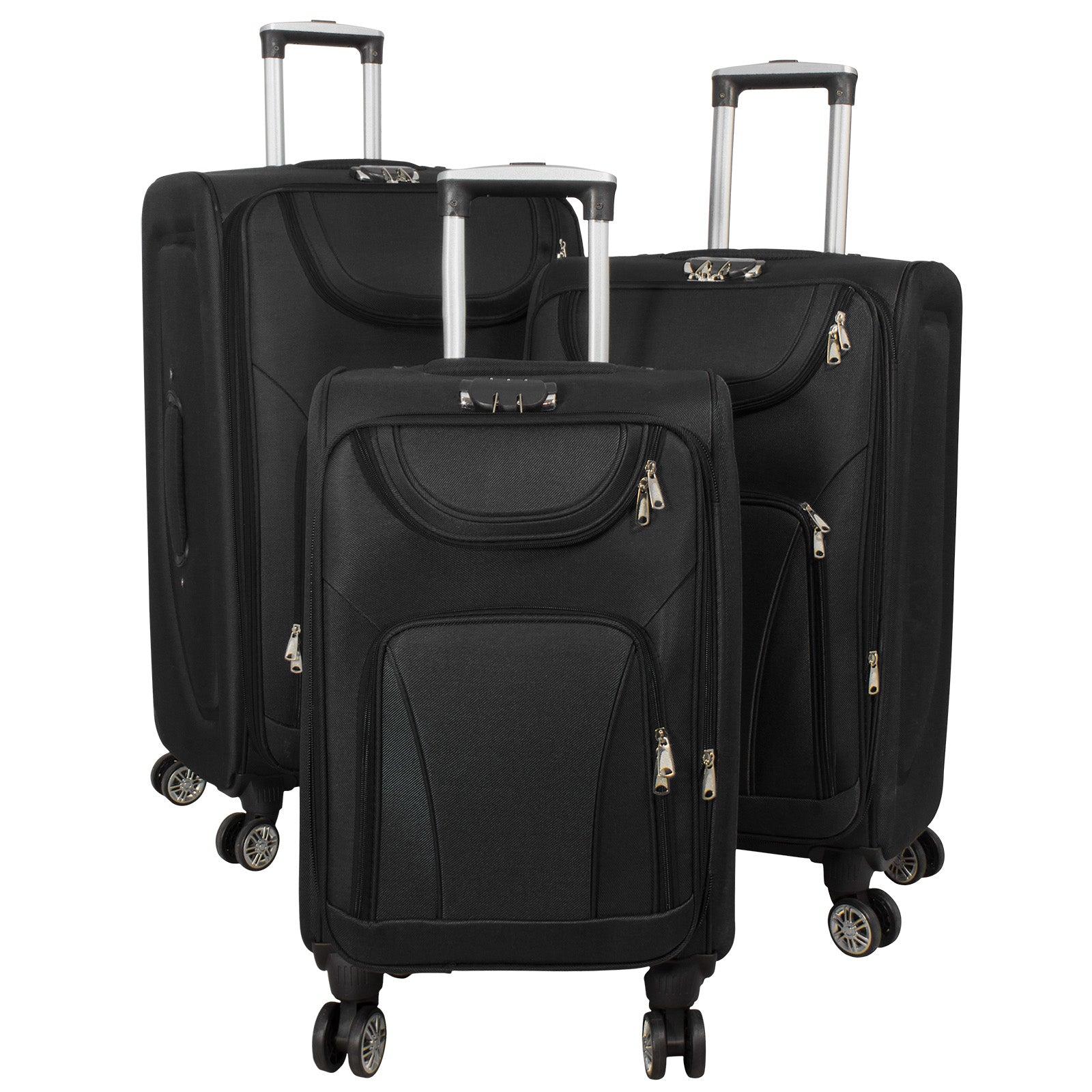 Nylon suitcase set 3 pieces Maribor black – PM Euro-Trading GmbH